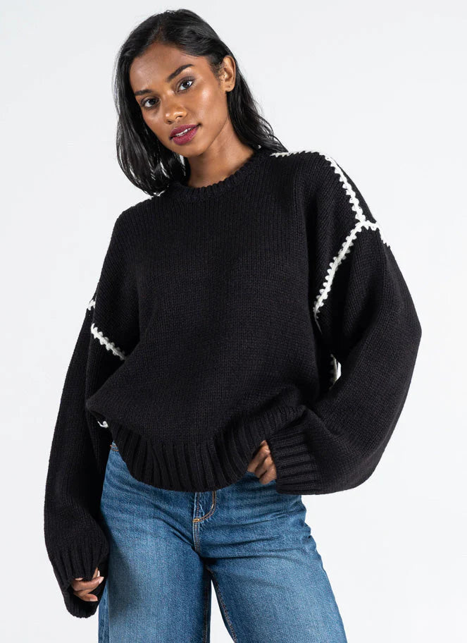 C’est Moi / Knit Embroidered Sweater – Wild Clover Clothing